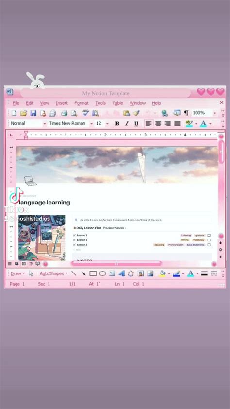 Language Learning Notion Template