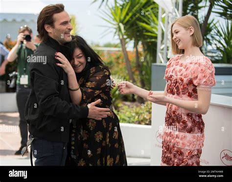 From Left Actor Joaquin Phoenix Director Lynne Ramsay And Actress