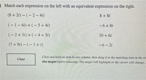 Solved Match Each Expression On The Left With An Equivalent Chegg