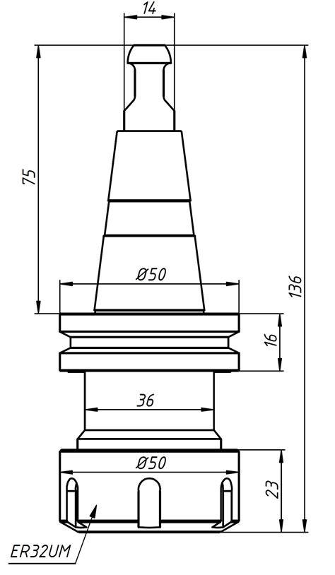 Цанговый патрон ISO30-ER32-60 - купить в интернет-магазине cnc ...