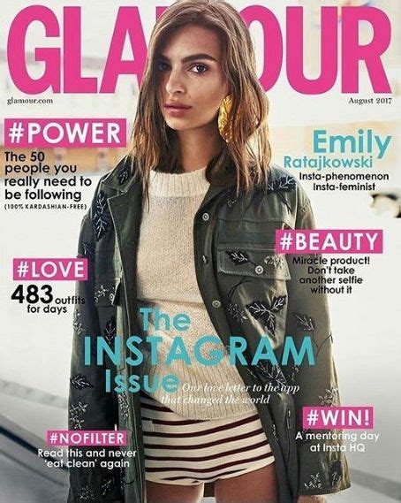 Emily Ratajkowski Glamour Magazine August 2017 Cover Photo United