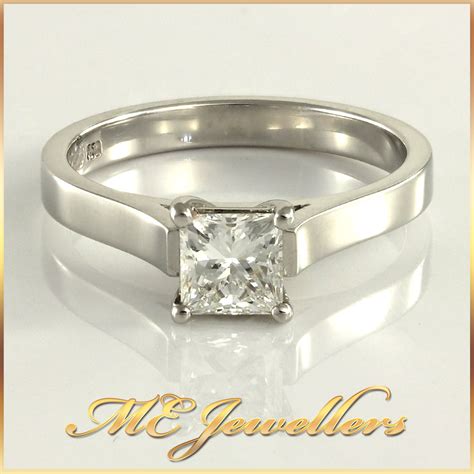Solitaire Diamond Platinum Ring In Platinum Band Me Jewellers