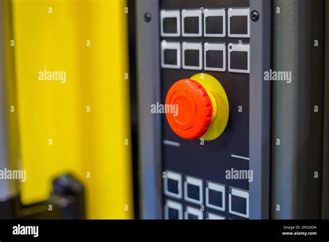 Machine Control Panel With Push Buttons And Switches At Factory Stock Photo Alamy