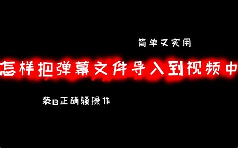 【怎样把弹幕文件导入到视频中】哔哩哔哩bilibili