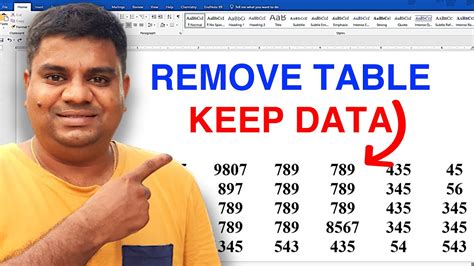 How To Remove Table In Word Without Losing Data Youtube