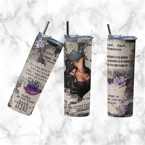 Smut Slut Book Reader Tumbler Wrap PNG Print Reading Books Book Lovers Smut Adult Rose