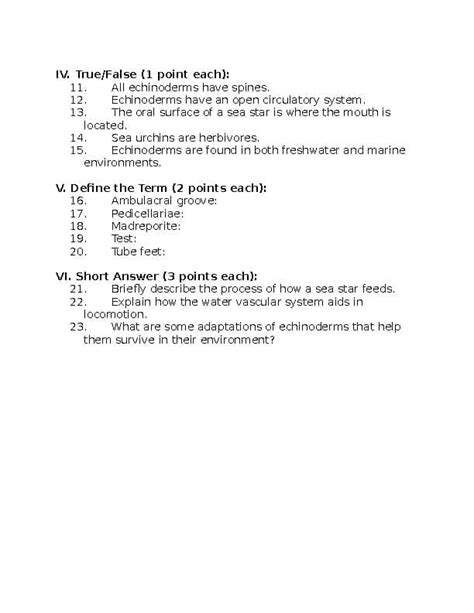 Echinoderms Vocabulary Worksheet 100 Editable By The Stem Center
