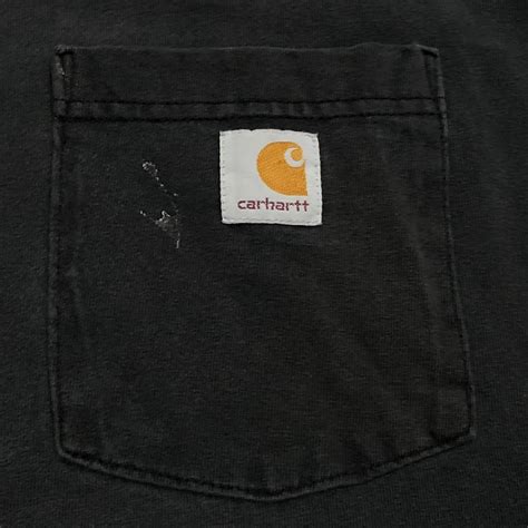 Carhartt Pocket Tee Mens Xxl Faded Black Shirt Depop