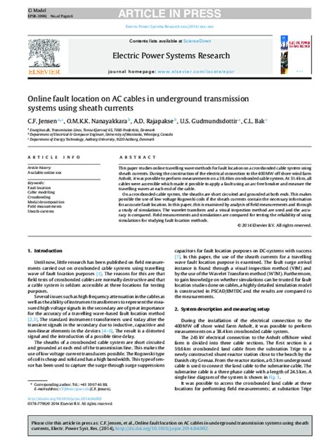 pdf online fault location on ac cables in underground transmission