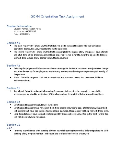 Orientation Task It Is Very Important To Me To Have Both The Second Reason Why I Chose WGU Is