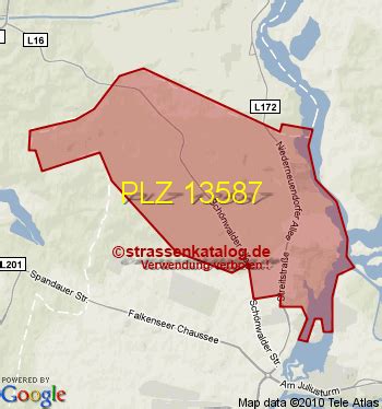 Postleitzahlgebiet 13587 - PLZ