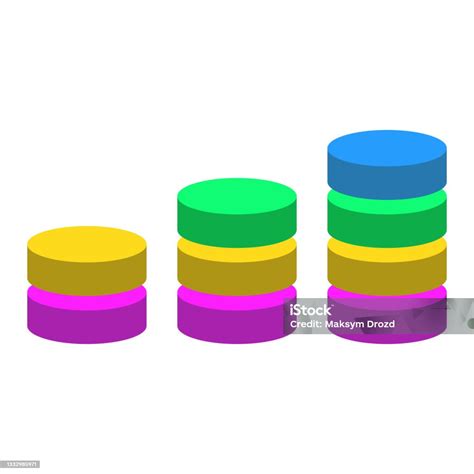 막대 차트 실린더 플랫 벡터 아이콘입니다 컬러 막대 차트 실린더 응용 프로그램 디자인을위한 플랫 아이콘 스타일입니다 원기둥에
