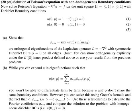 20 Pts Solution Of Poissons Equation With