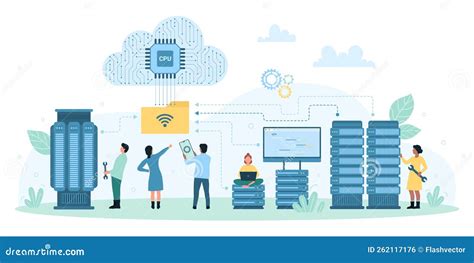Big Data Analysis Tiny People Work With Digital Information Reports