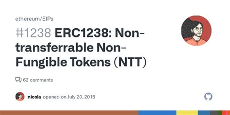 Erc1238 Non Transferrable Non Fungible Tokens Ntt · Issue 1238
