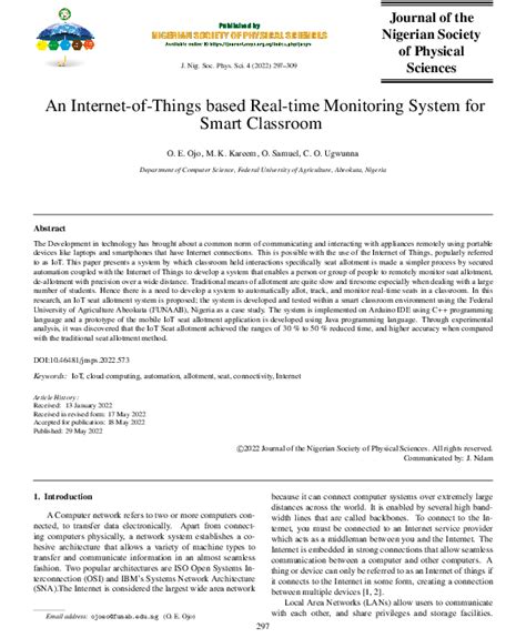 Pdf An Internet Of Things Based Real Time Monitoring System For Smart