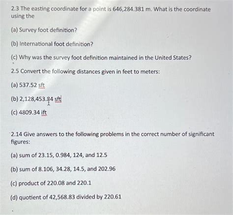 Solved 2 3 The Easting Coordinate For A Point Is 646 284 381