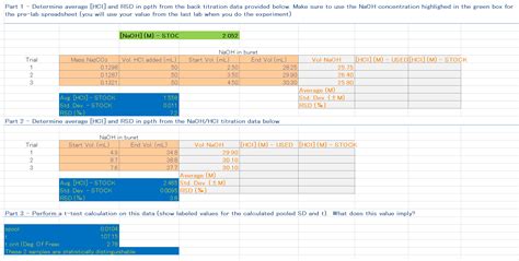 Solved This Is An Experiment Of Hcl Standardization Please
