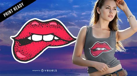 Woman Lips T Shirt Design Vector Download