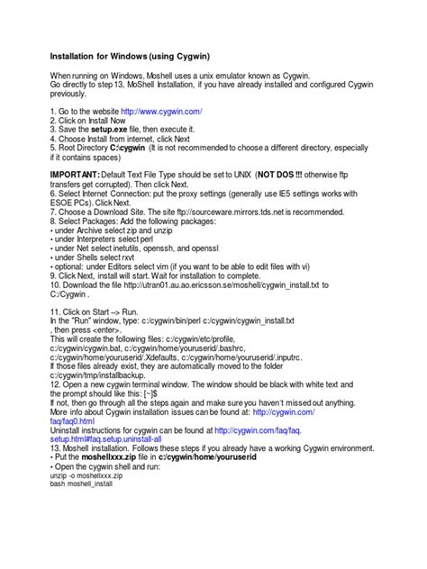 Moshell Installation For Windows Pdf Zip File Format Computer File