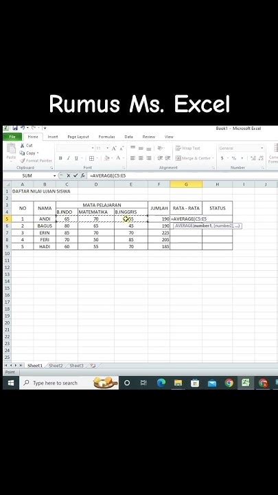 Belajar Rumus Ms Excel Excel Msexceltricks Msexceltutorial