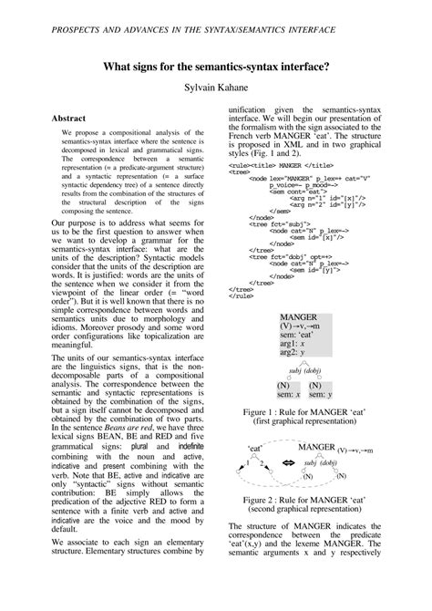 Pdf What Signs For The Semantics Syntax Interface