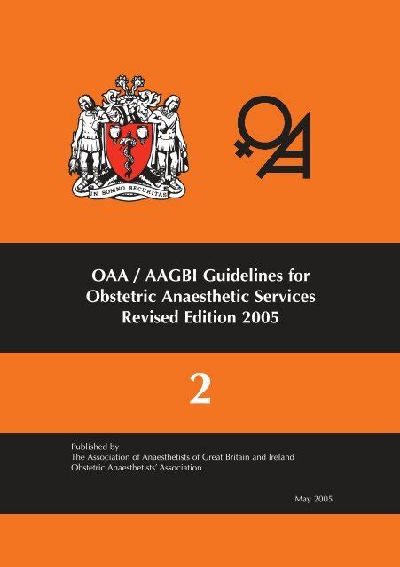 Oaa Aagbi Guidelines For Obstetric Anaesthetic Services Revised