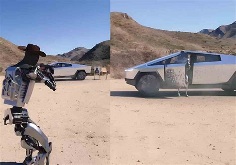 Tesla Robot Shooting Cybertruck The Techs Storm