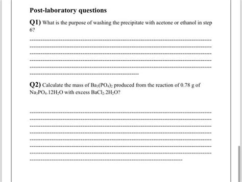 Solved Post Laboratory Questions Q1 What Is The Purpose Of
