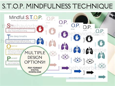 Stop Mindfulness Technique Etsy