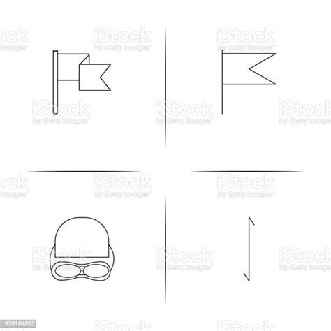 스포츠 피트 니스 및 레크리에이션 간단한 선형 아이콘 설정합니다 개요 벡터 아이콘 기에 대한 스톡 벡터 아트 및 기타 이미지