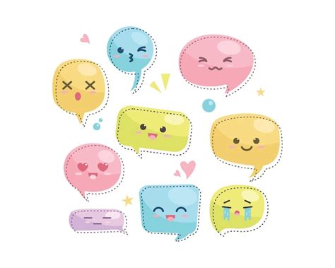 Premium Vector The Cute Speech Bubble Set