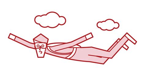 스카이다이빙남성 일러스트 무료 일러스트 소재집 Kukukeke