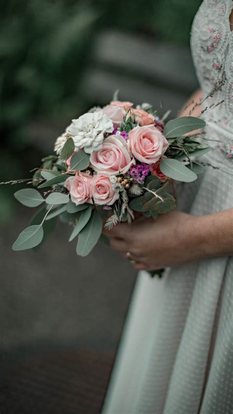Fondos De Pantalla Vestido De Novia Ramo De Flores Vestido Boda Brida Android Phone Sony