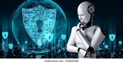 Ai 로봇은 정보 프라이버시를 보호하기 위해 스톡 일러스트 1920067385 Shutterstock