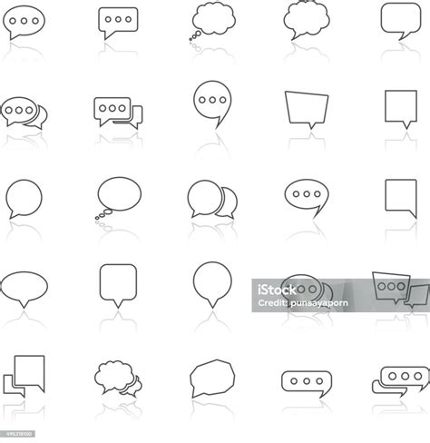 말풍선을 꺾은선형 아이콘 흰색 배경의 반영합니다 단일 객체에 대한 스톡 벡터 아트 및 기타 이미지 단일 객체 대화 풍선 문자 기호 모양 Istock