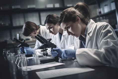 Premium Ai Image Team Of Scientists Working In A Laboratory Carefully