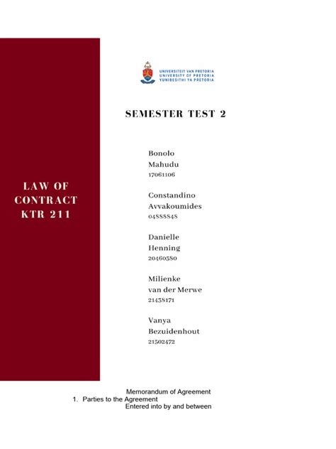 Memorandum Of Agreement Pdf Breach Of Contract Offer And Acceptance