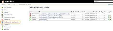 Viewing TestComplete Test Results In Jenkins TestComplete Documentation