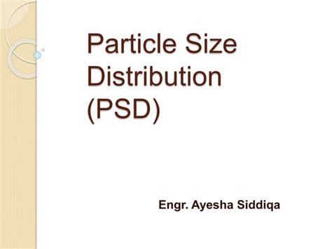 Particle Size Distribution Psd Pdf
