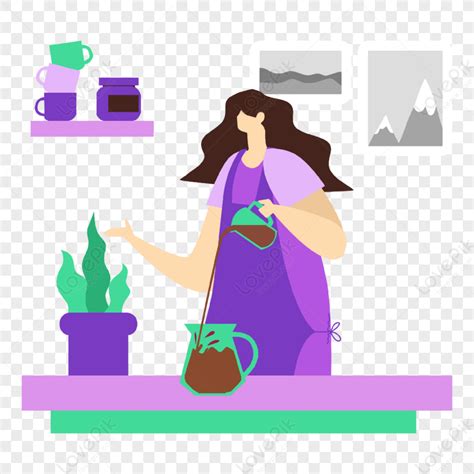 커피 그림을 만드는 바리스타 일러스트 무료 다운로드 Lovepik