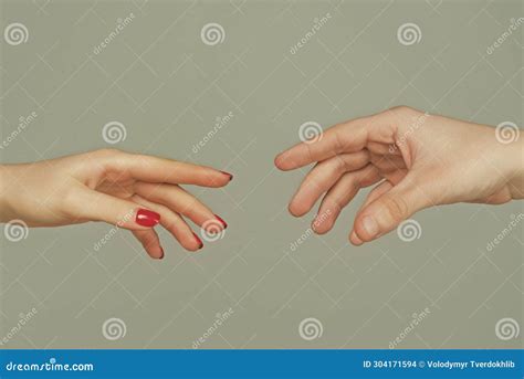 Reaching Touching Couple Hands Reach Hand Sensual Touch Fingers Two
