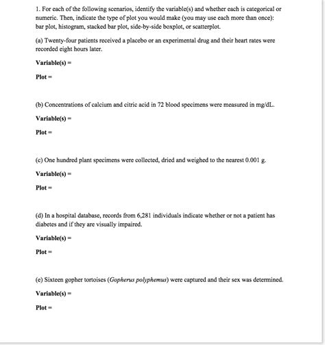 Solved For Each Of The Following Scenarios Identify The