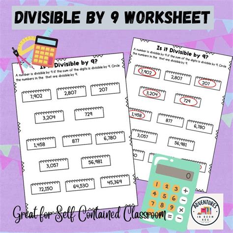 Divisible By 9 Worksheet Divisibility Rules
