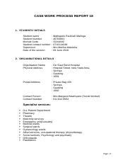 Casework Process Report 18 1 Docx CASE WORK PROCESS REPORT 18 1 BabeS DETAILS Babe