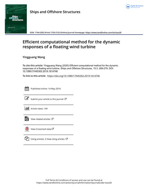 PDF Efficient Computational Method For The Dynamic Responses Of A
