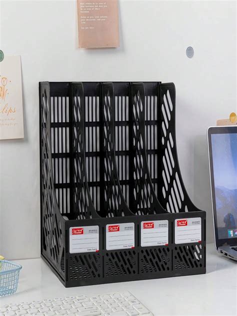 quadruple file rack for office supplies plastic bookshelf desktop
