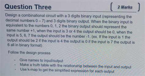 solved question three 2 marks а design a combinational