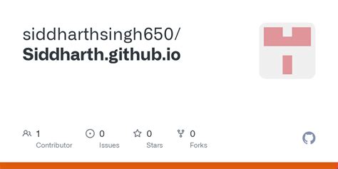 github siddharthsingh650