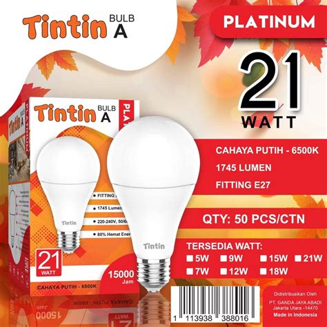Jual Lampu Led Tintin Platinum Watt Led Bulb Super Murah Shopee Indonesia
